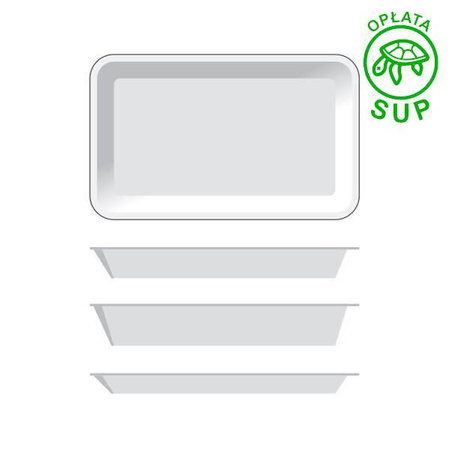 Tacka styr. 225x138x35mm XPS 600 szt. biała | Opakowania dla ...